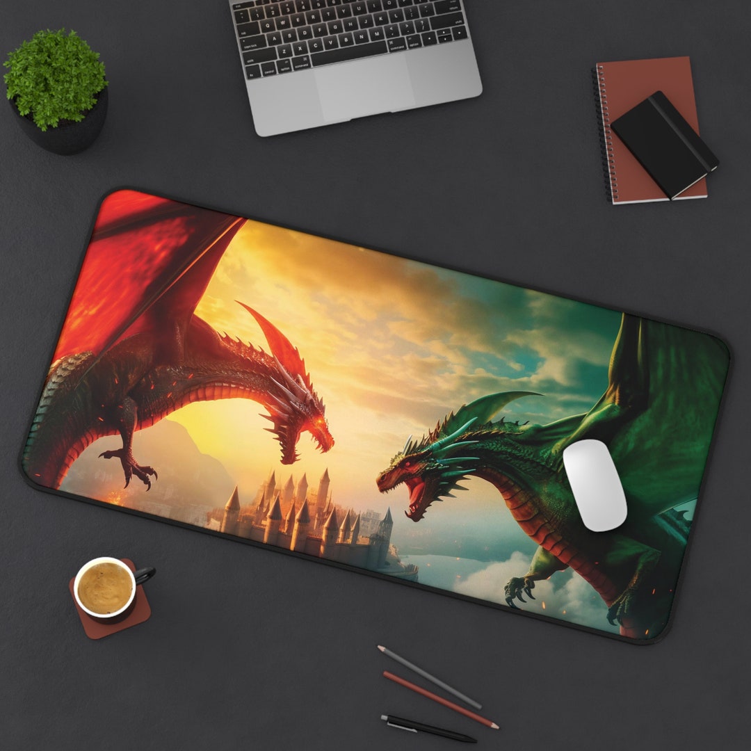 Fantasy Dragon Deskpad, Draco Desk Mat, Dragon Desk Pad, Fantasy Mouse ...