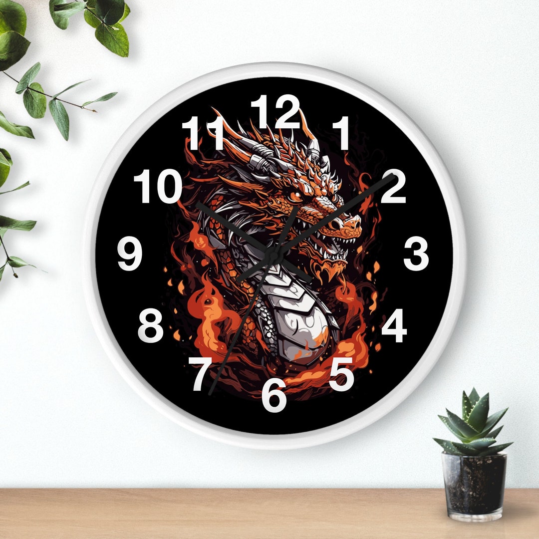 Dragon Wall Clock, Dragon Clock, Dragon Hanging Clock, Home Decor ...