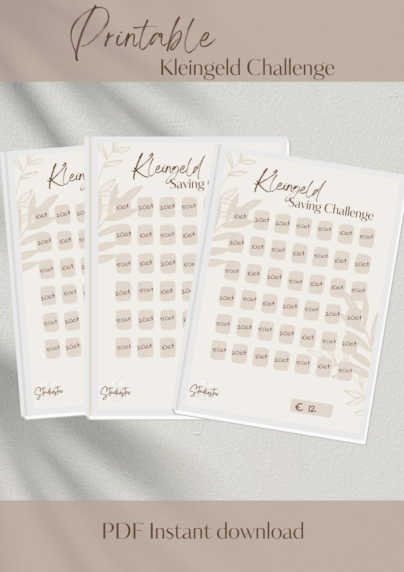 Kleingeld spaar challenge | Cashstuffing - Etsy Nederland