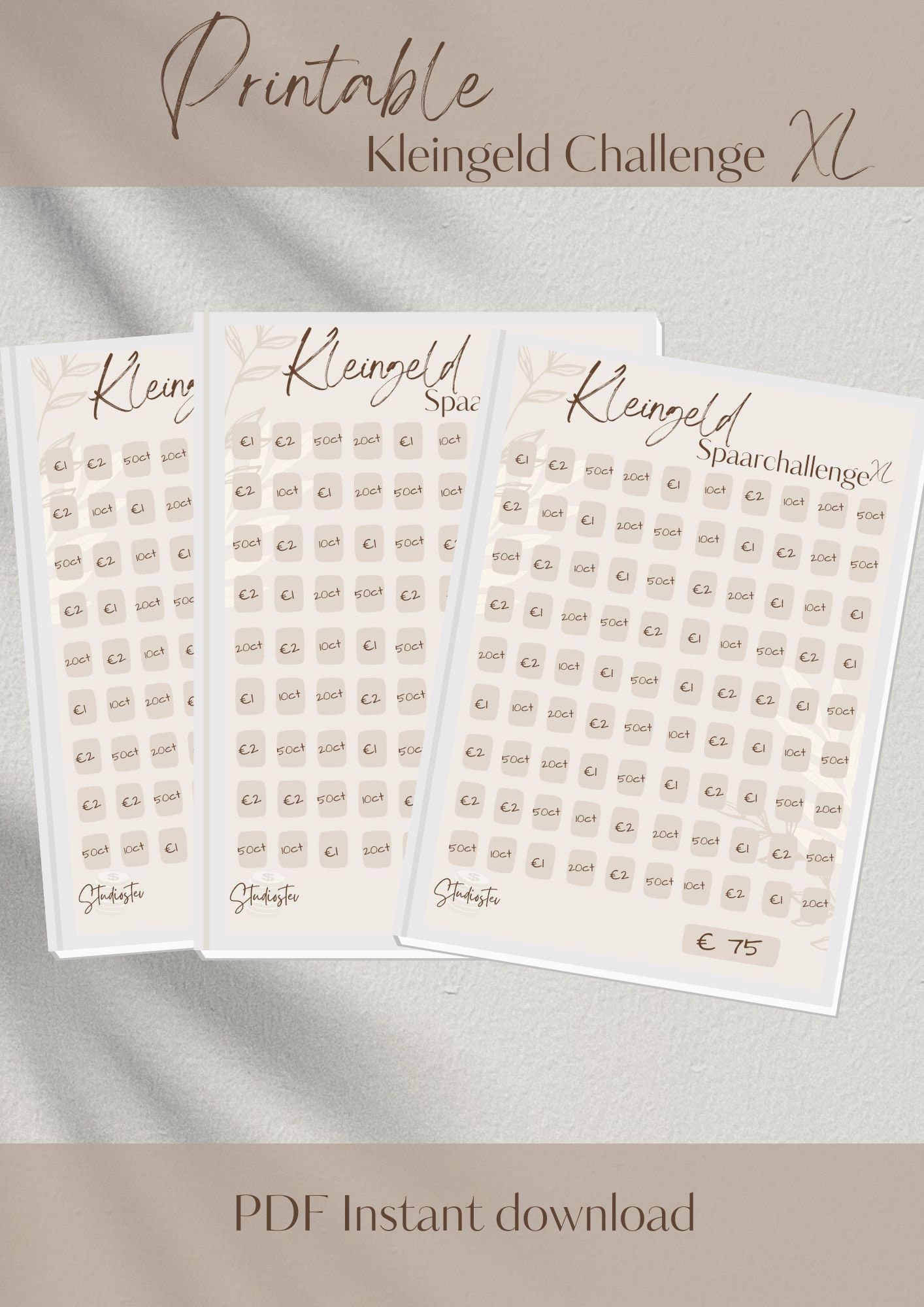 Kleingeld spaar challenge XL Cashstuffing - Etsy Nederland