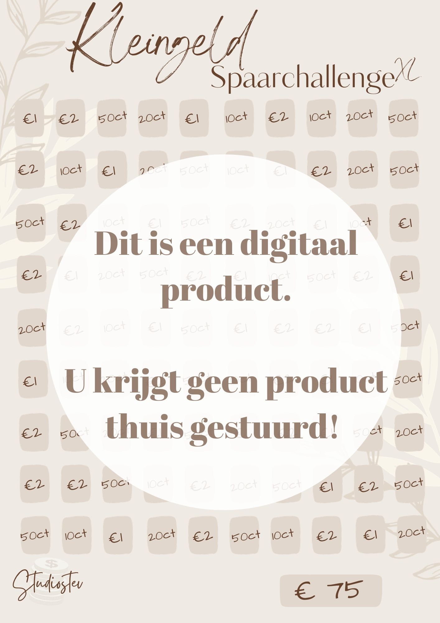 Kleingeld spaar challenge XL Cashstuffing - Etsy Nederland