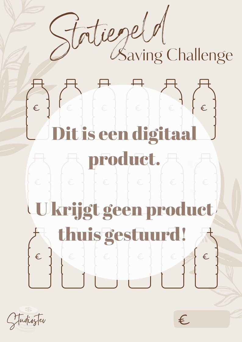 Statiegeld spaar challenge Cashstuffing - Etsy Nederland