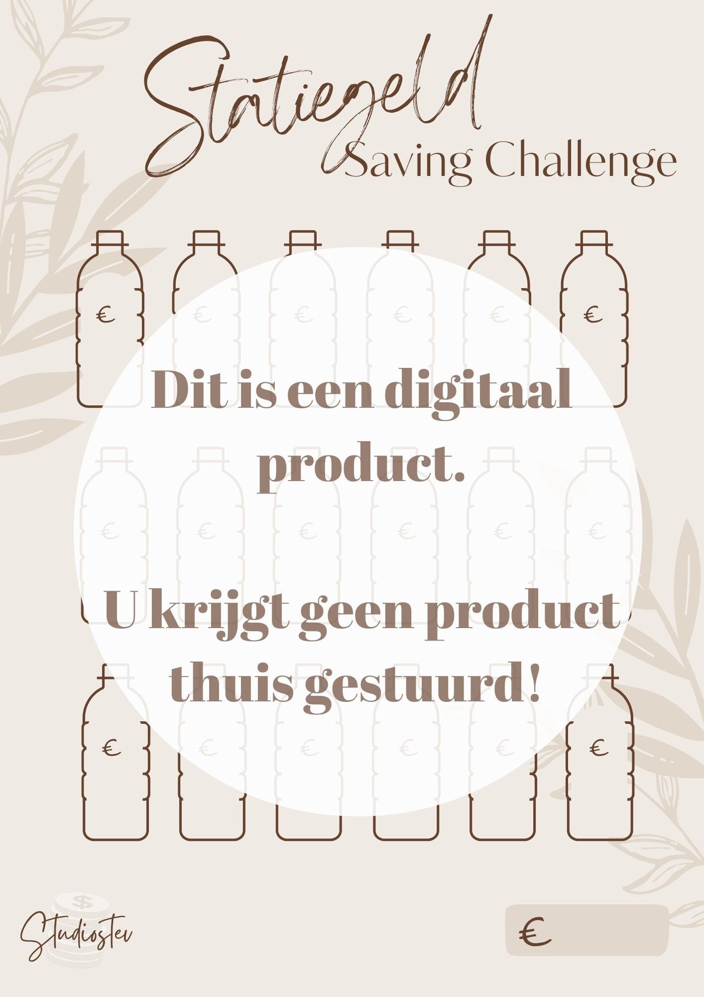 Statiegeld spaar challenge Cashstuffing - Etsy Nederland