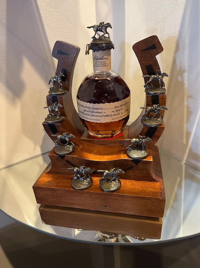 Blanton Stopper Display, Horseshoe Cork Holder, Bar Light, Personalized ...