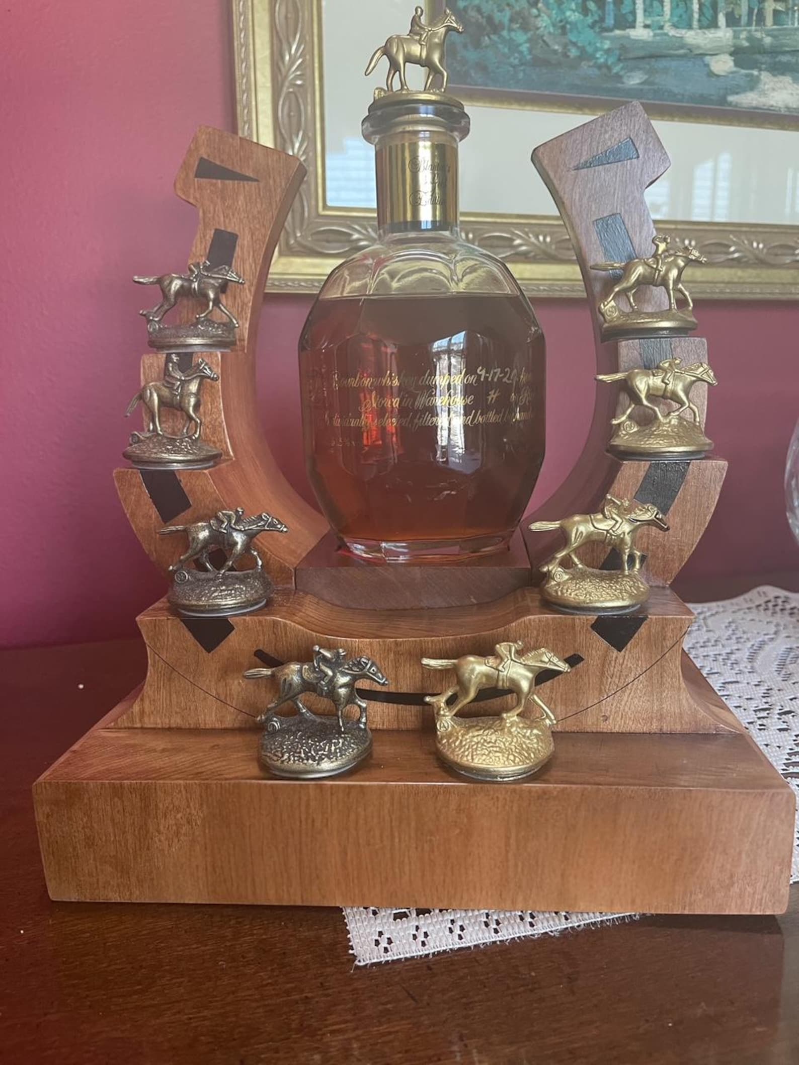 Blanton Stopper Display, Horseshoe Cork Holder, Bar Light, Personalized ...