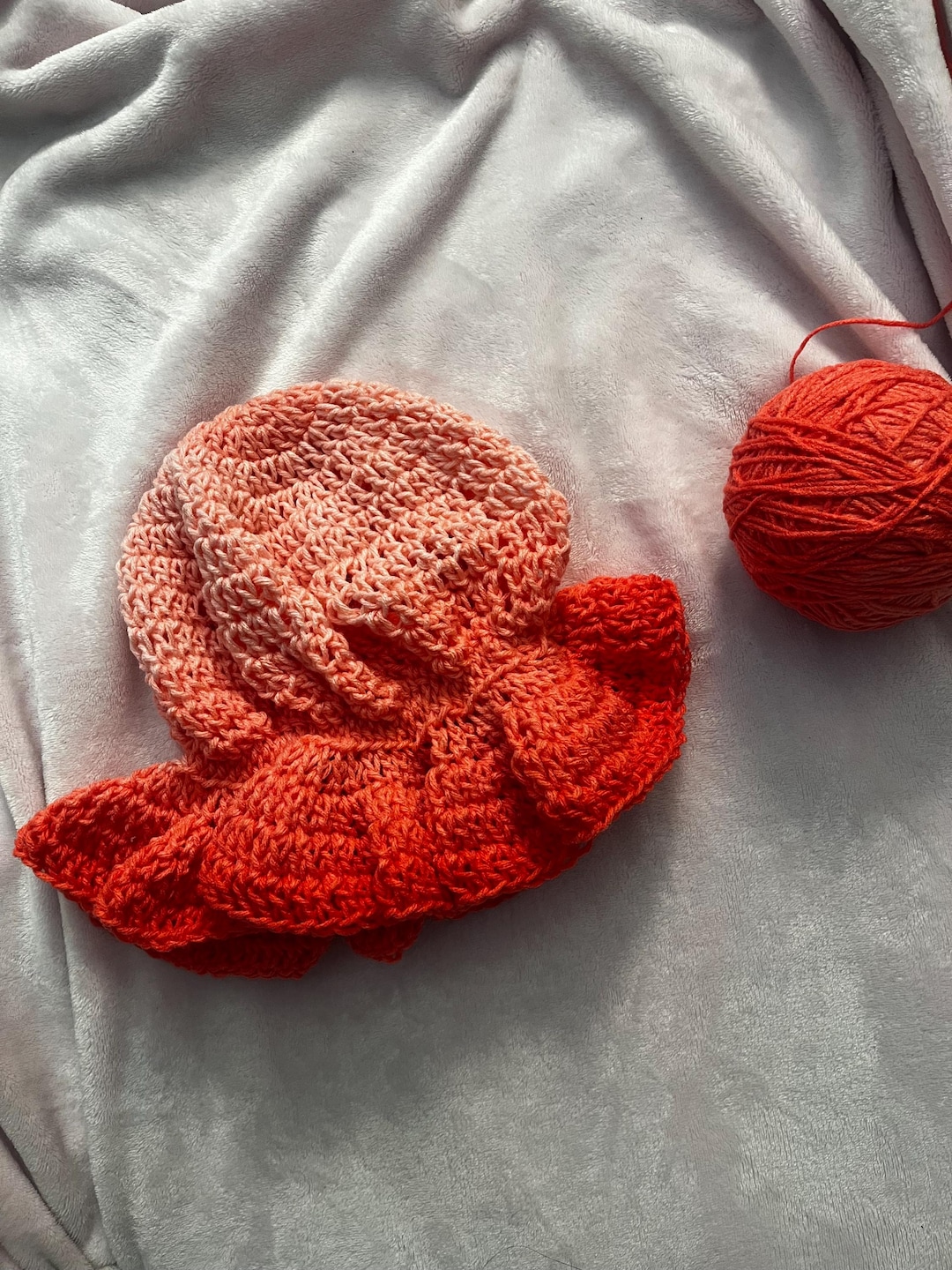 Pink Ombre Wavy Ruffle Hat - Etsy