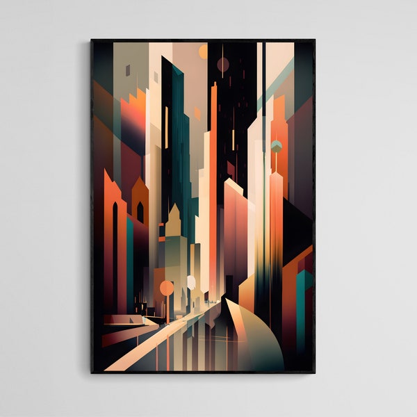 Abstract Cityscape - Etsy