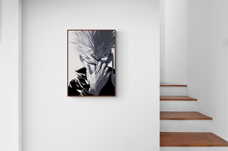 Jujutsu Kaisen Poster, Satoru Gojo Japanese Anime Wall Art Print, Manga ...