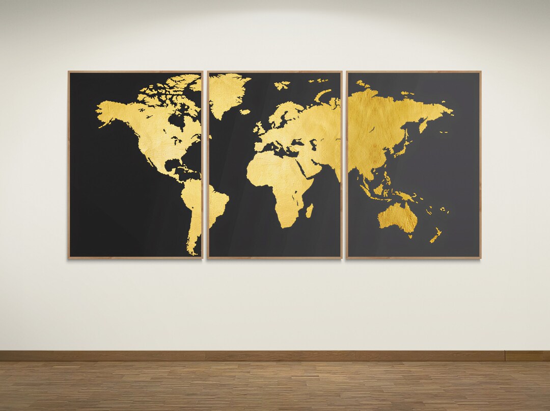 Stylish World Map Digital Print, Modern Home Decor, Wall Art Print ...