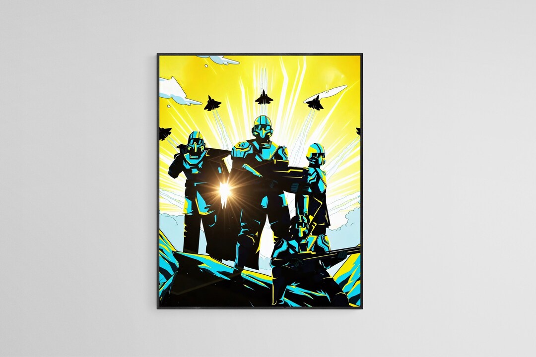 Helldivers Print, Video Game Art, Gaming Poster, Wall Decor, Gamer Gift ...
