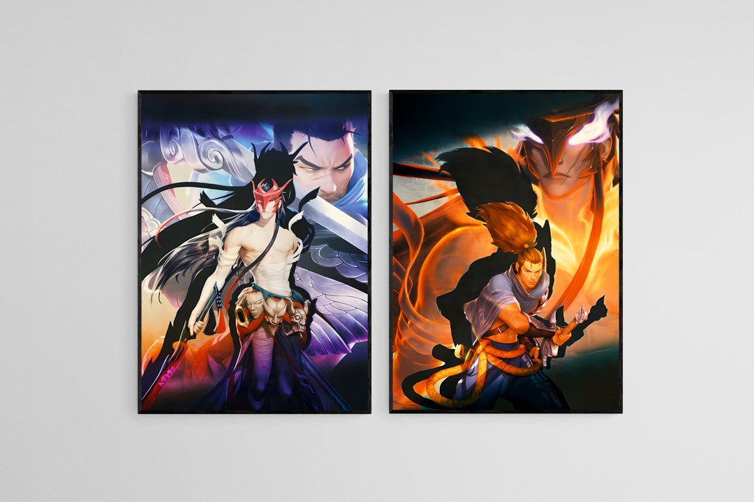 Yone & Yasuo, LoL Poster, League of Legends Print, Videospiel Poster ...