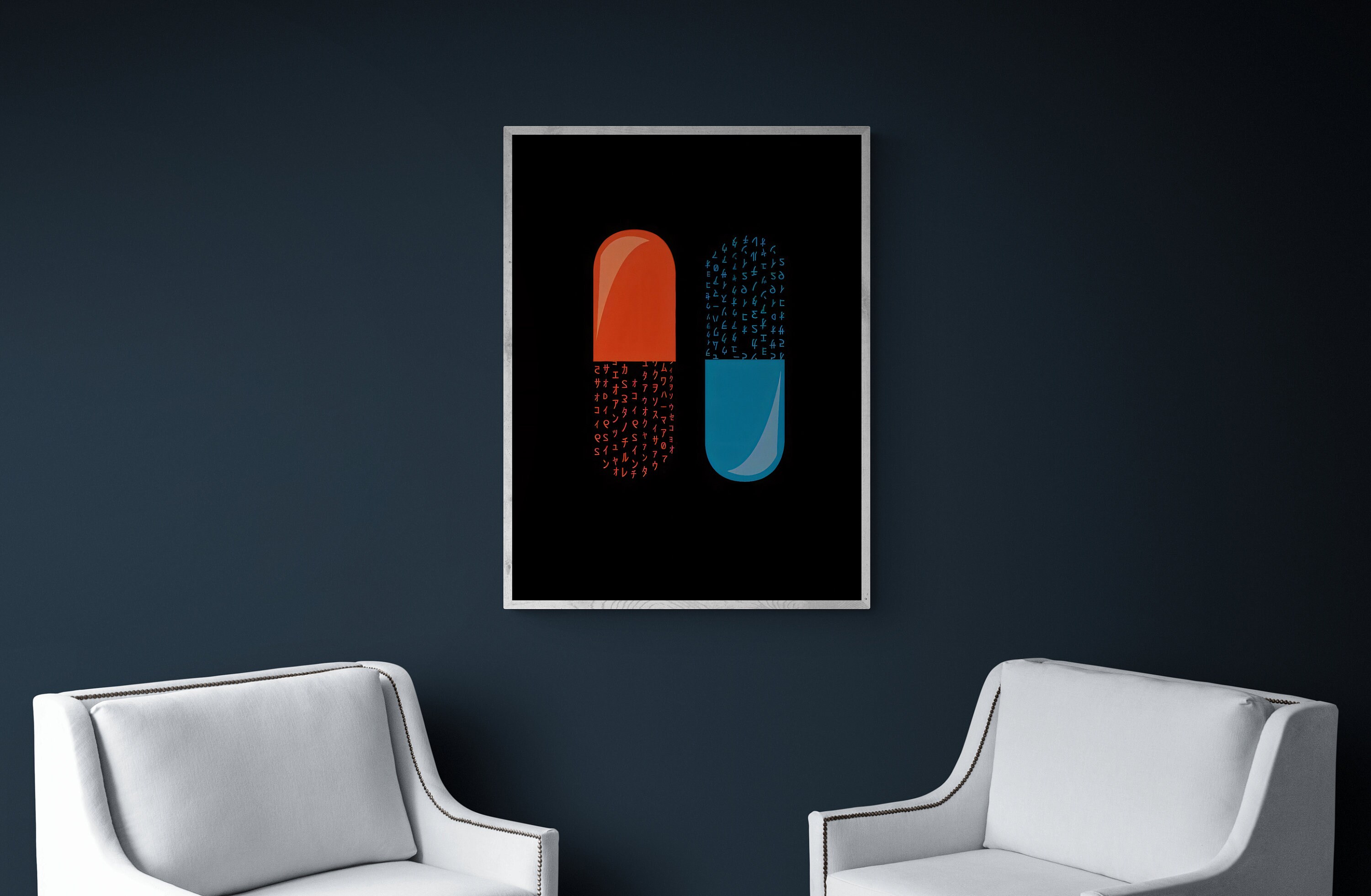 Matrix Pill Print, Geeky Wall Art, Movie Poster, Home Office Decor ...
