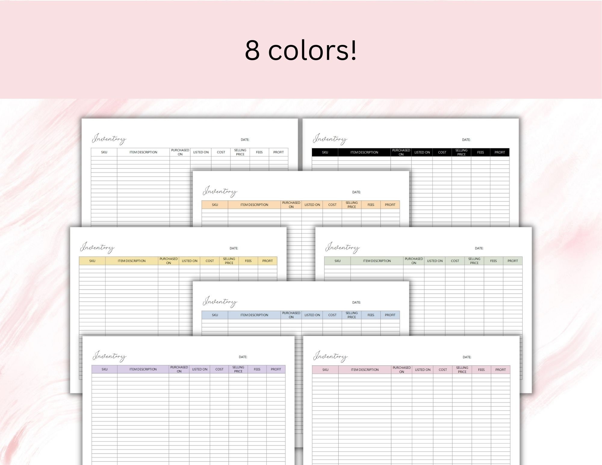 Inventory Tracker Spreadsheet Template Editable Printable Inventory ...