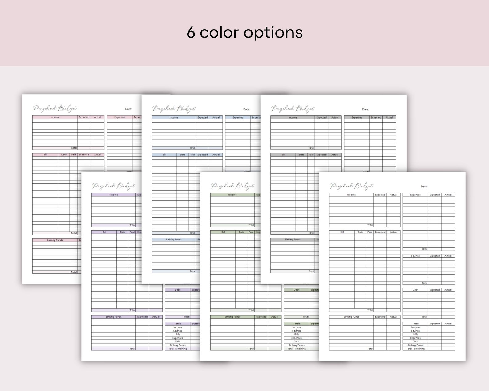 Printable Paycheck Planner Budget Planner Template Monthly Budget by ...