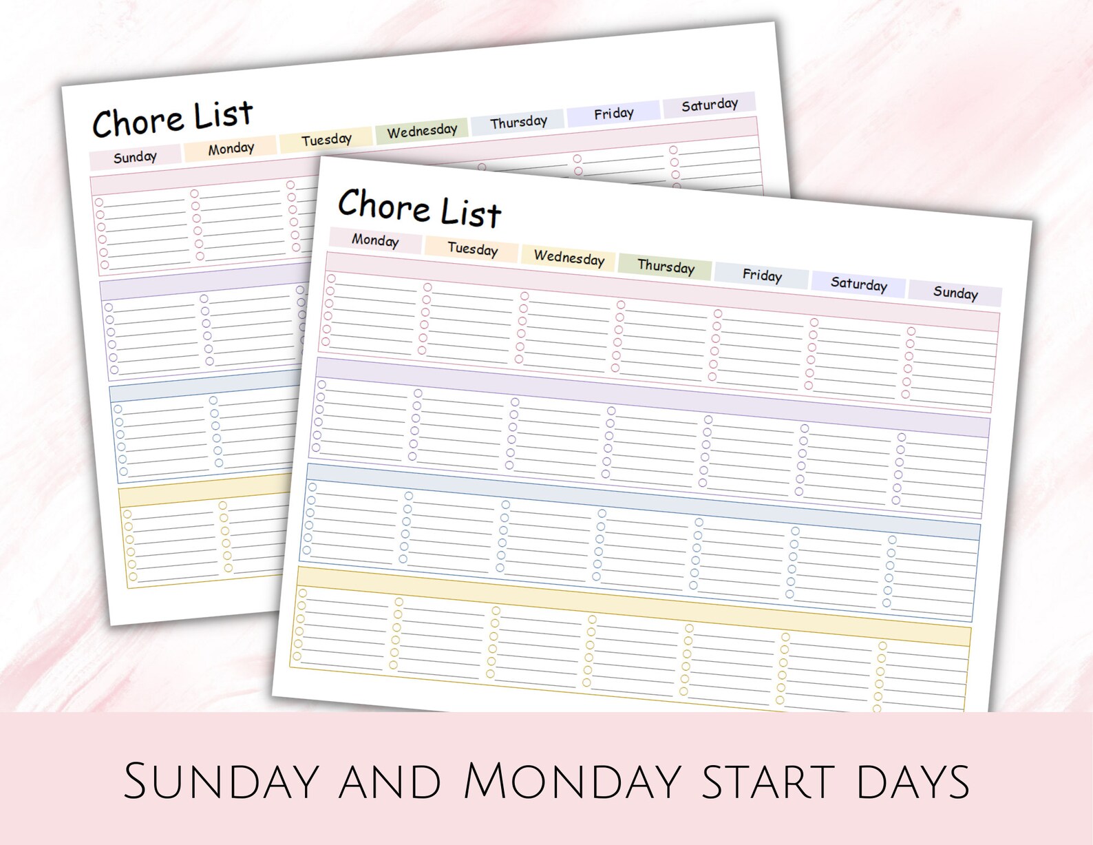 Instant Printable Chore Chart Daily Responsibilities Checklist Editable ...
