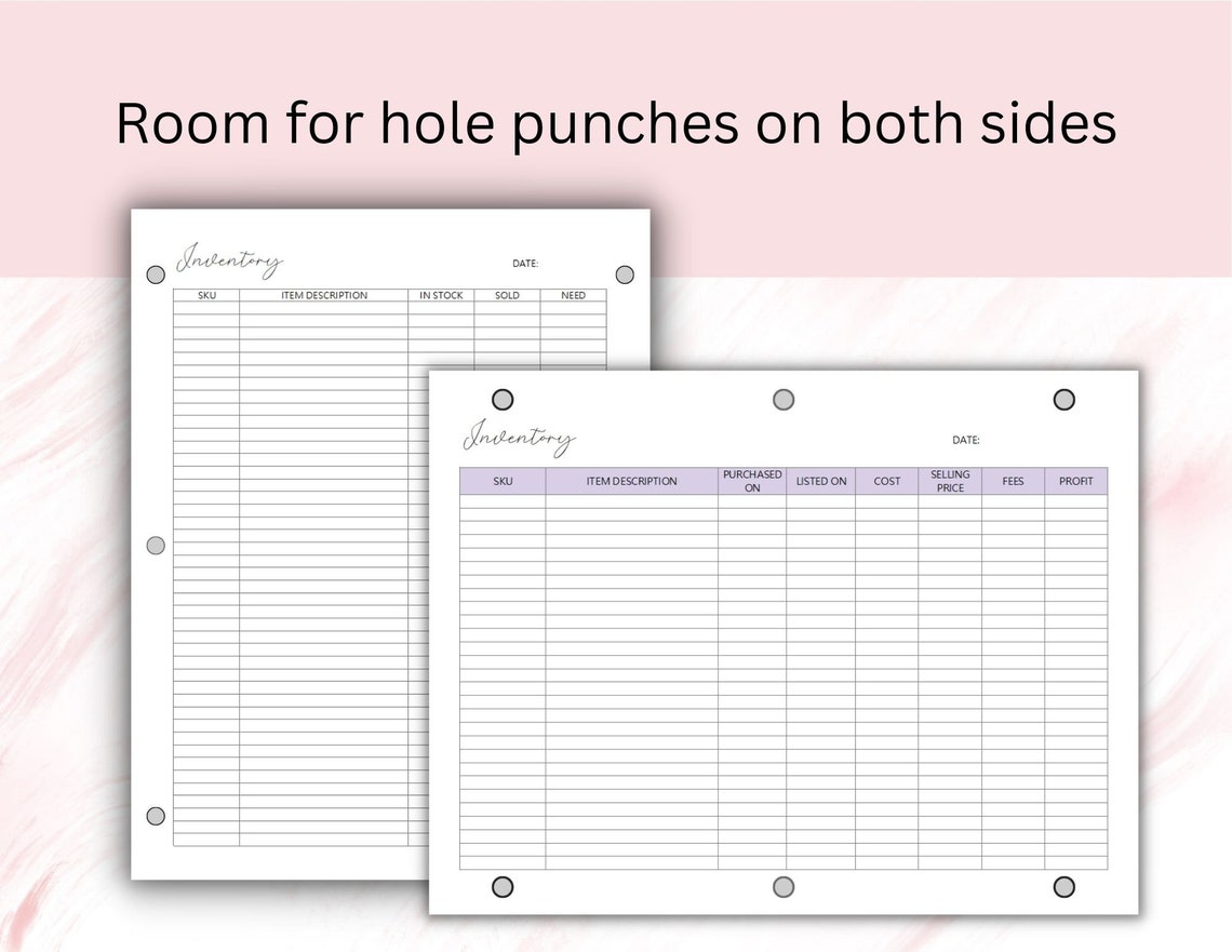 Inventory Tracker Spreadsheet Template Editable Printable Inventory ...
