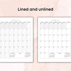 Instant Download Printable Minimalist 2023 2024 Calendar Portrait ...