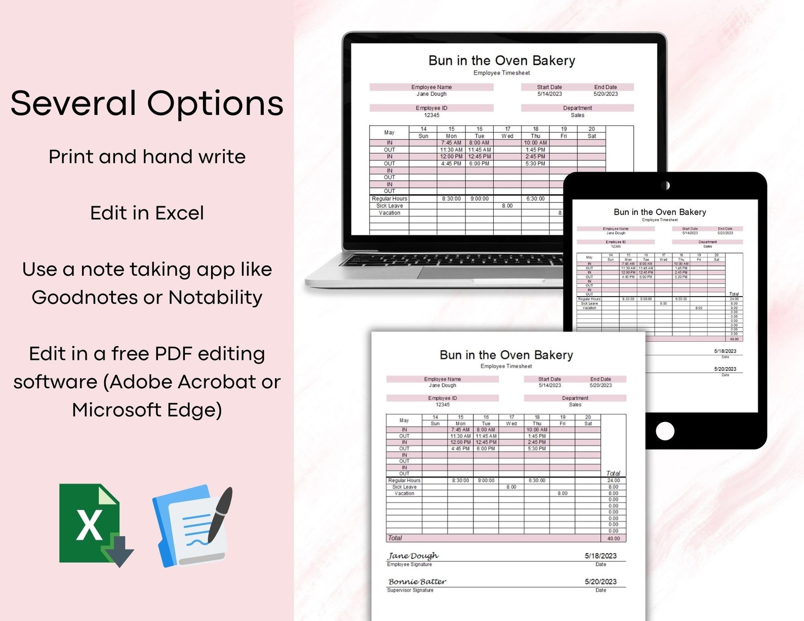 Timesheet Printable Employee Time Sheet Weekly Schedule Template Work ...