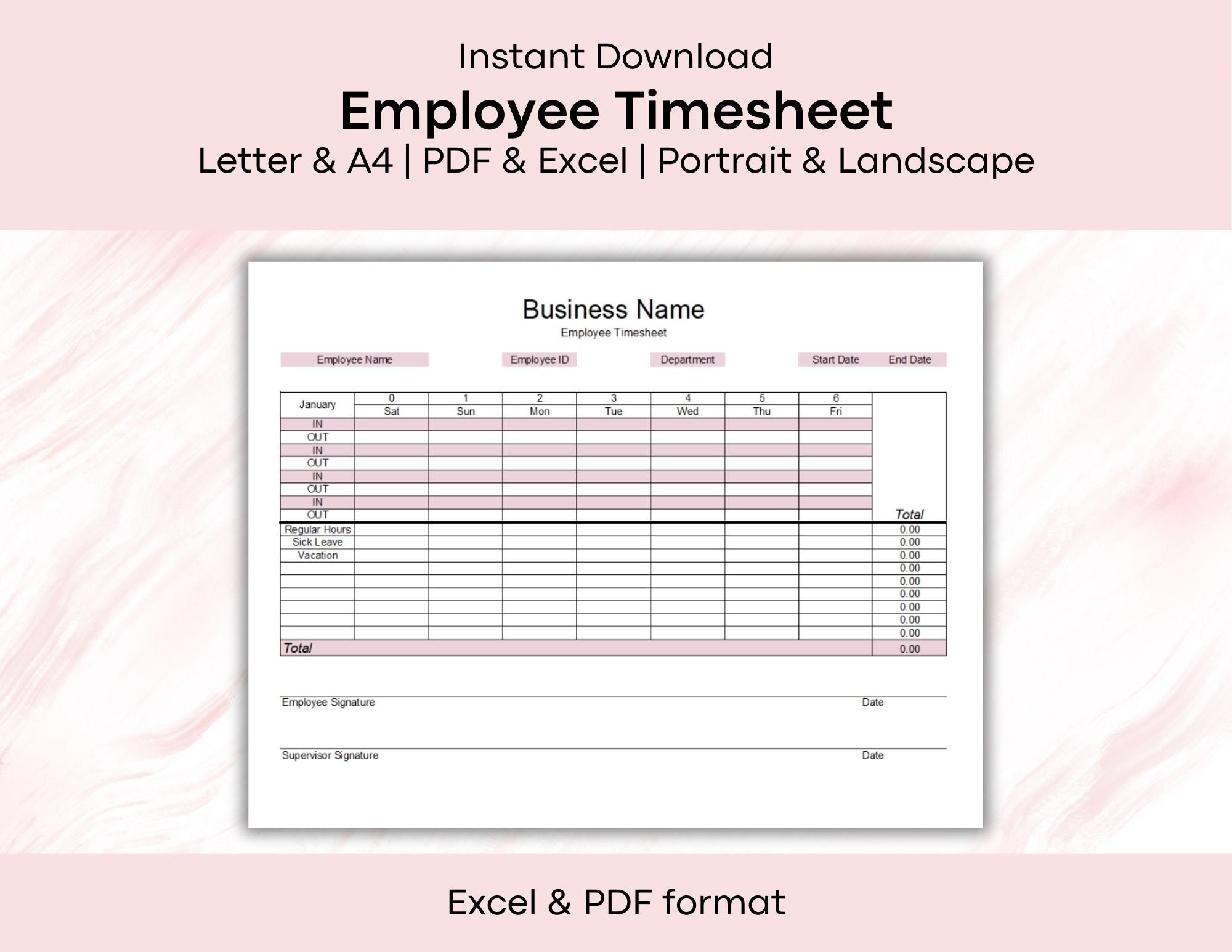 Timesheet Printable Employee Time Sheet Weekly Schedule Template Work ...