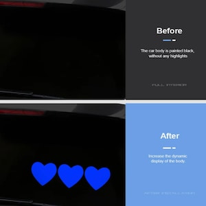 HEART- LED Sticker- Glow Decal Panel Heart Blue Red and White - Etsy