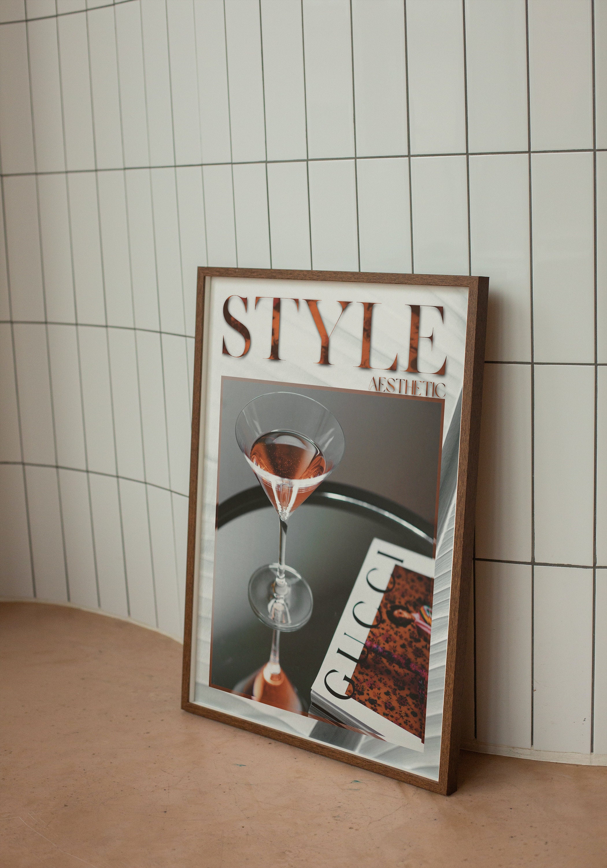 Style Magazine Poster, 70s Retro Print, Cocktail Poster, Old Money ...