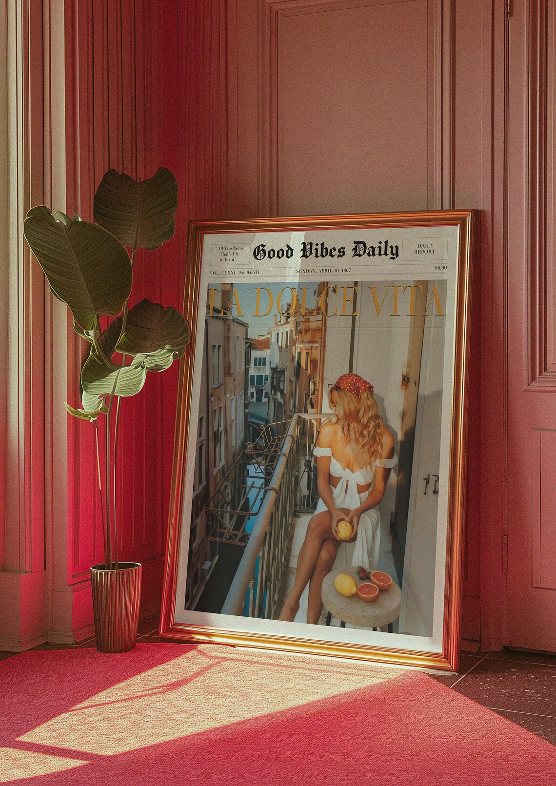 La Dolce Vita Poster, Trendy Newspaper, Golden Hour, Vintage Poster ...