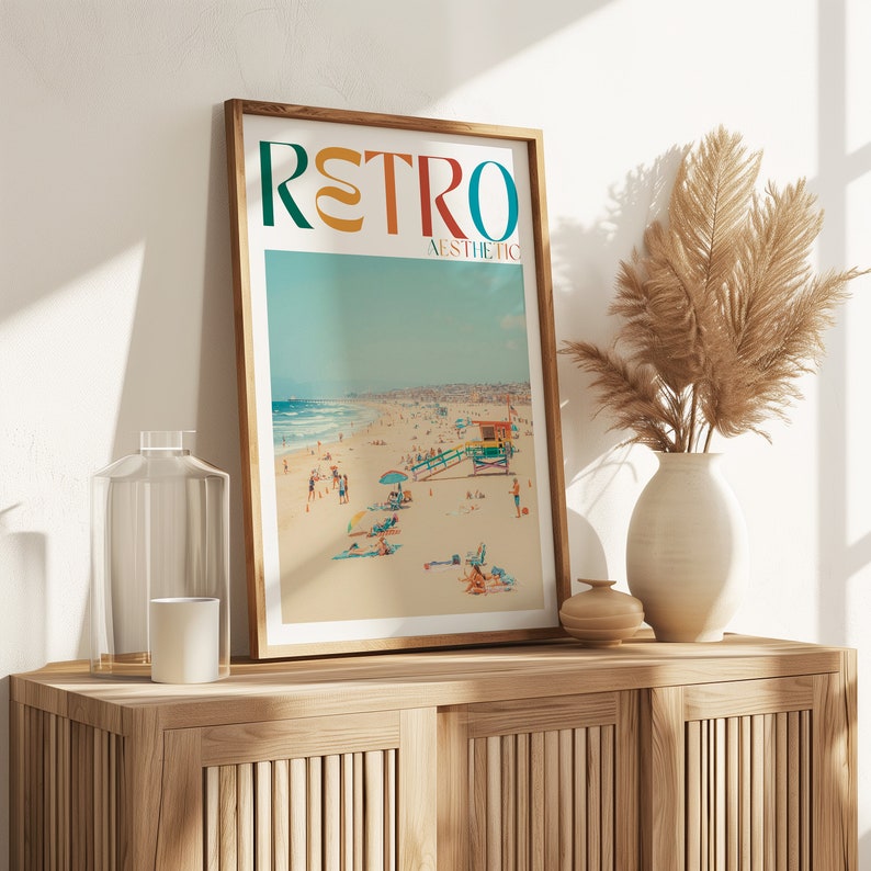 Retro Aesthetic, Beach Poster, 70s Wall Art, Retro Wall Art ...