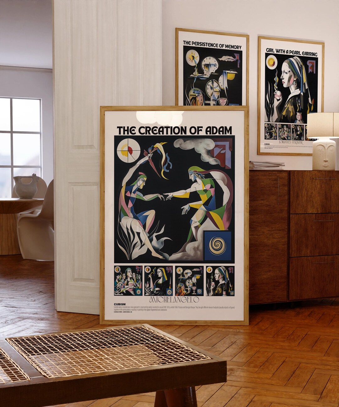 Michelangelo's Creation of Adam Print: Cubist Renaissance Wall Art - Etsy