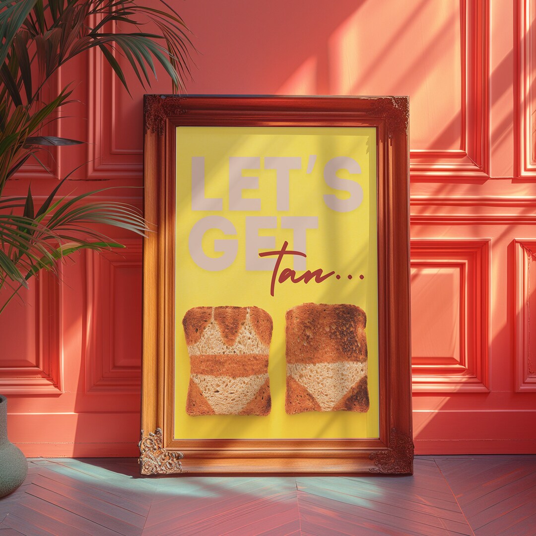 Lets Get Tan Poster, Sunbathing Poster, Retro Aesthetic, 70s Wall Art ...
