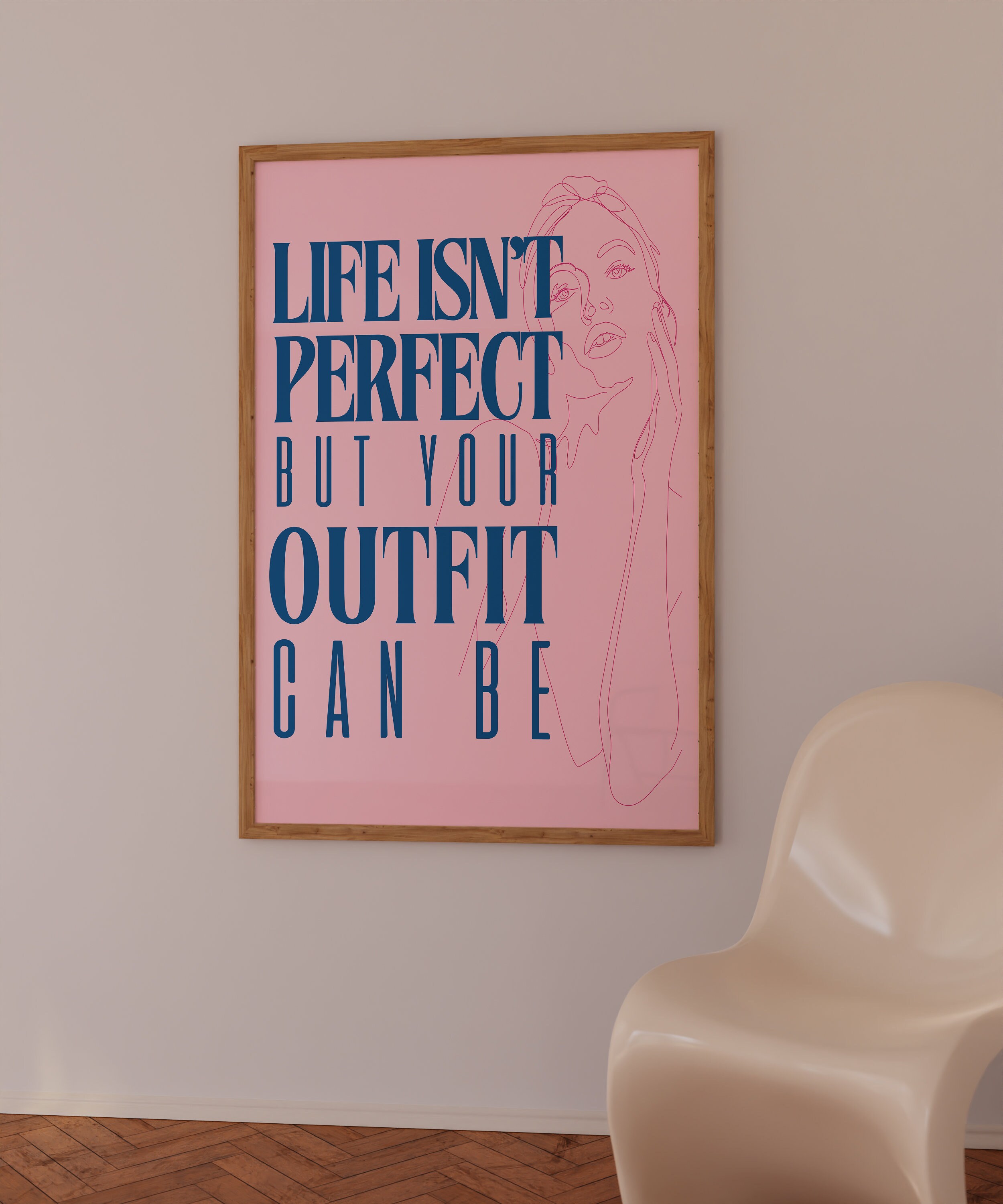 Print Set of 2, 1950s Vibe, Outfit Poster, Pink Wall Art, Vogue Print ...