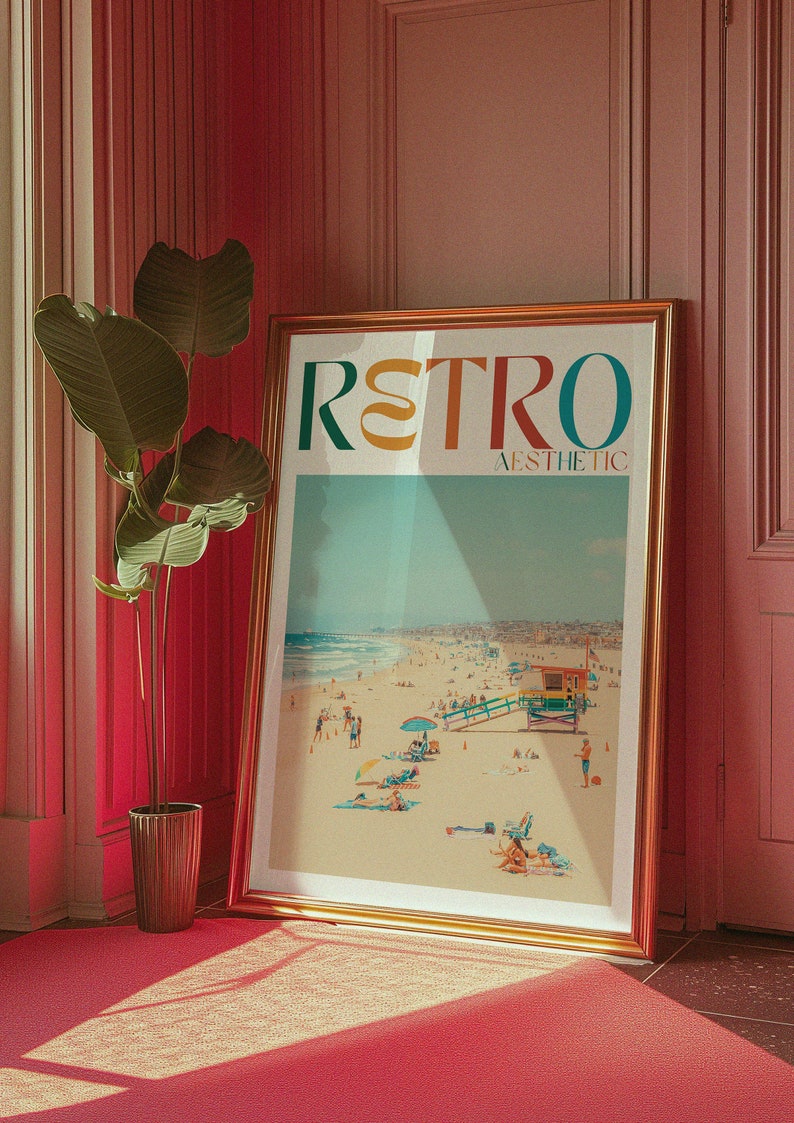 70s Retro Beach Print, Vintage Wall Art (digital Download) - Etsy