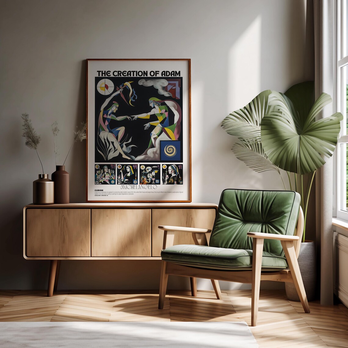 Michelangelo's Creation of Adam Print: Cubist Renaissance Wall Art - Etsy
