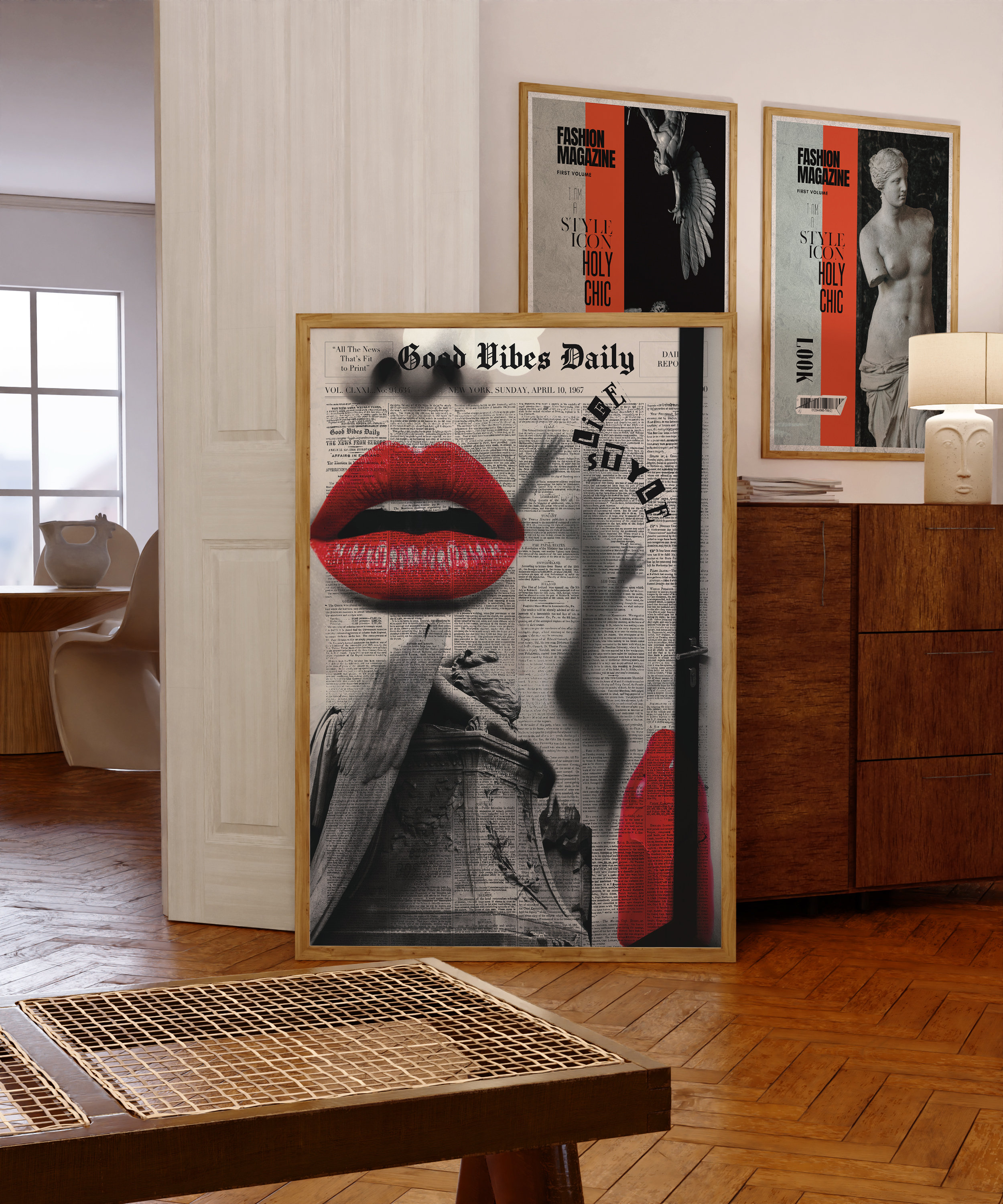 Style Magazine Poster, Vogue Print, Typography Print, Trendy Newspaper ...