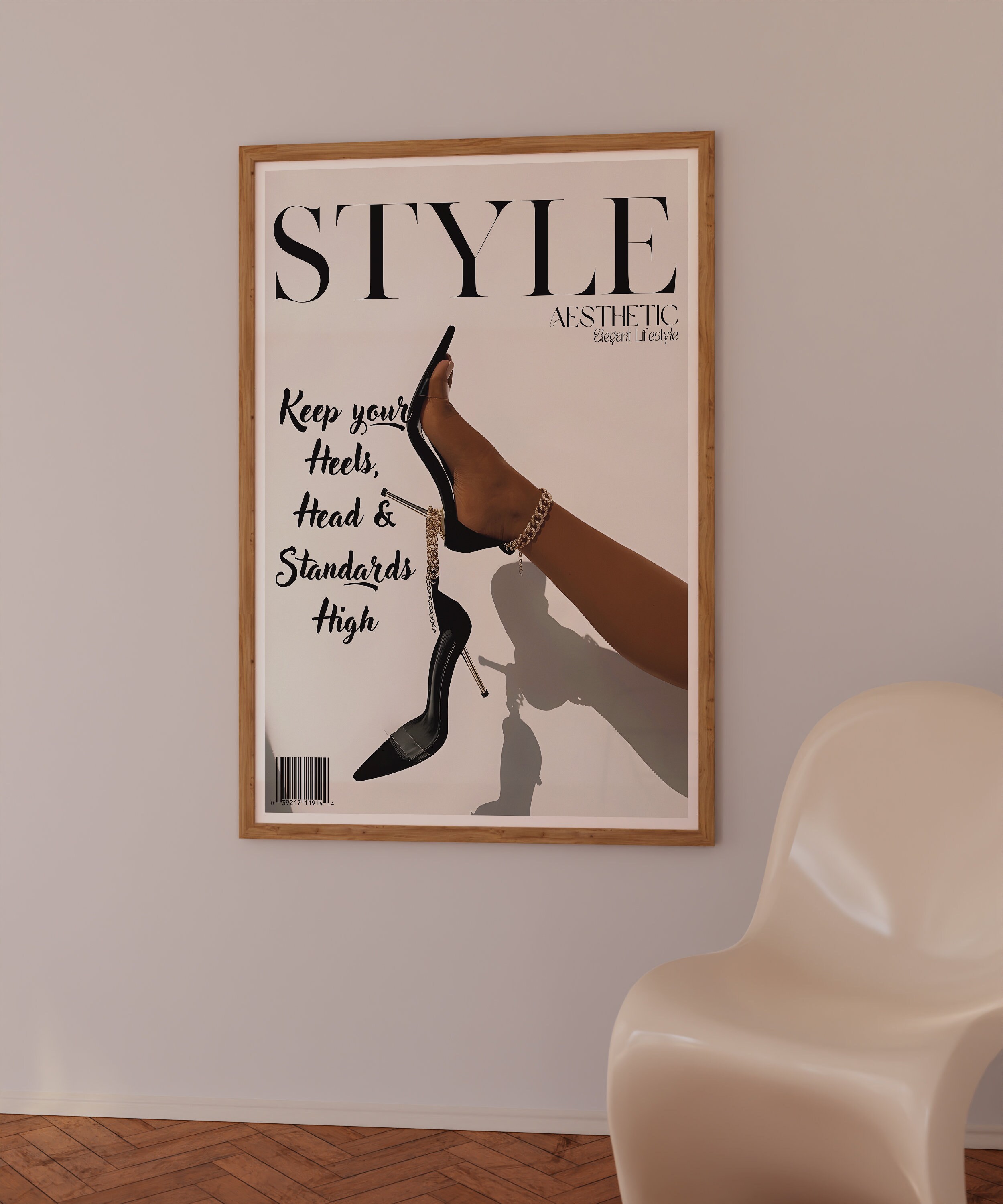 Style Magazine Poster, High Heels Poster, 70s Retro Print, Old Money ...