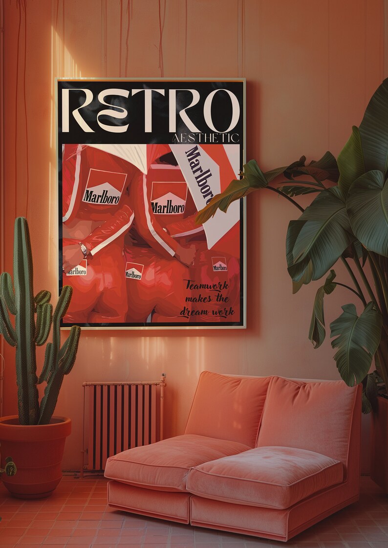 Retro Aesthetic, 70s Wall Art, Retro Wall Art, Formula 1, Marlboro ...