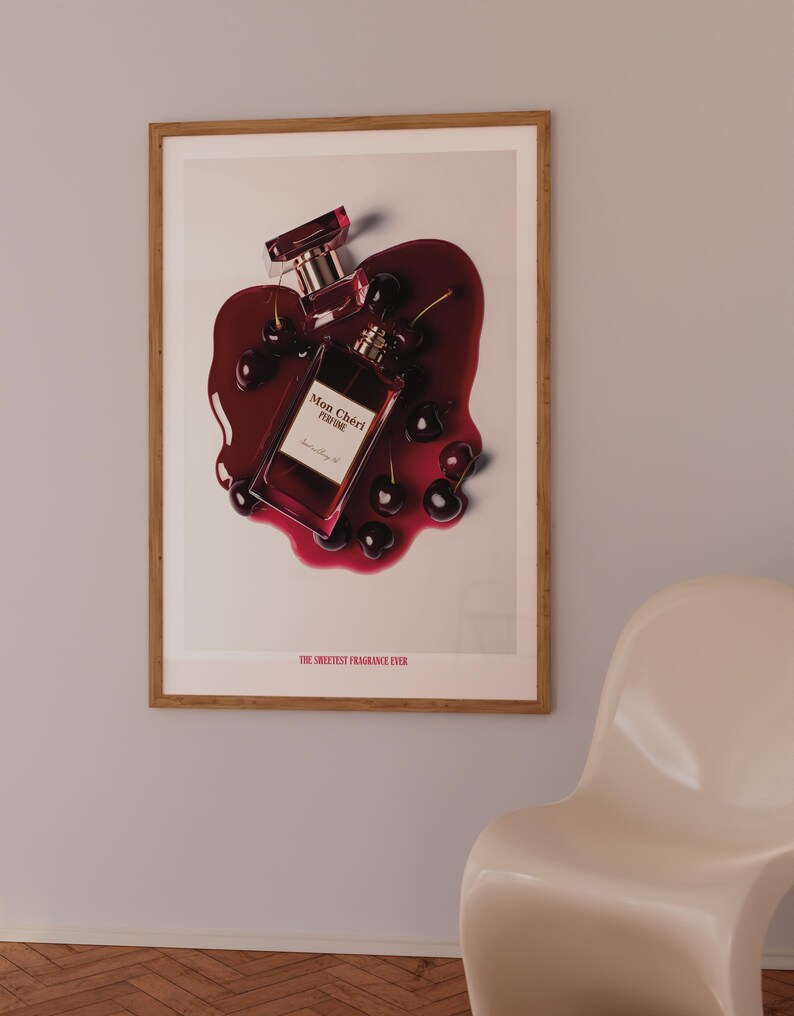 Sweet as Cherry Pie Poster, Retro Wall Art, Perfume Wall Art, Cherry ...