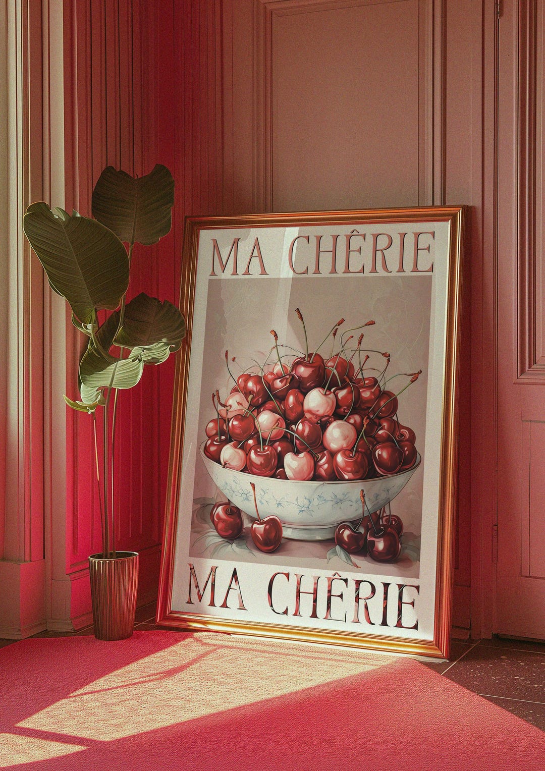 Cherry Poster, Retro Wall Art, 70s Psychedelic Print, Funky Wall Decor ...