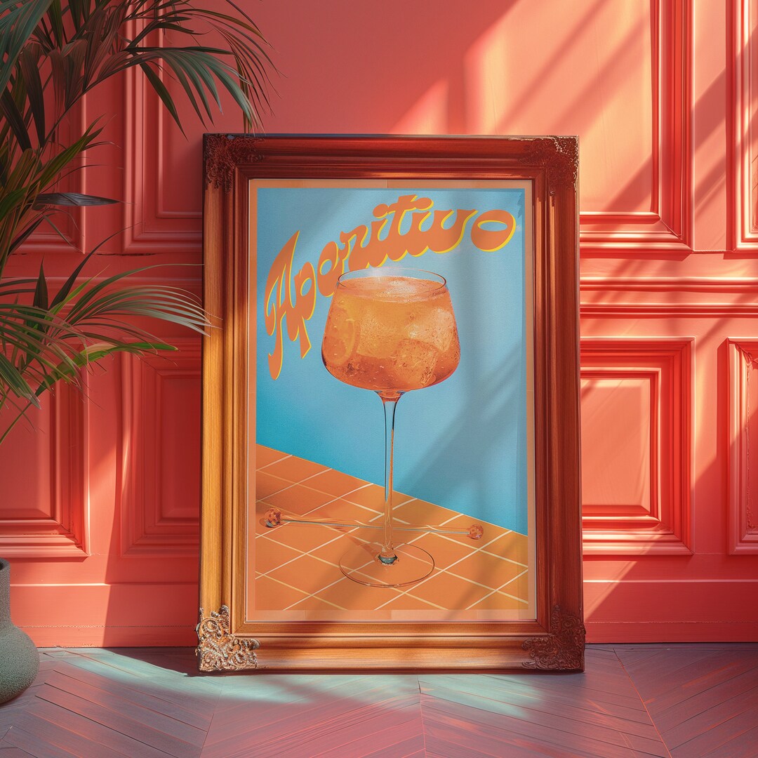 Aperitivo Cocktail Poster: 70s Retro Italian Summer Print (digital ...