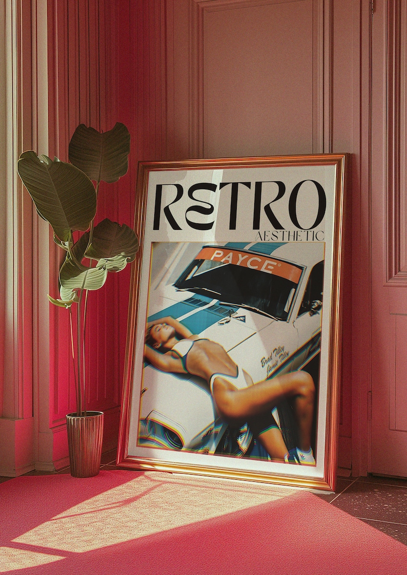 Retro 70s Poster, Car, Glamour Model Print (digital Download) - Etsy
