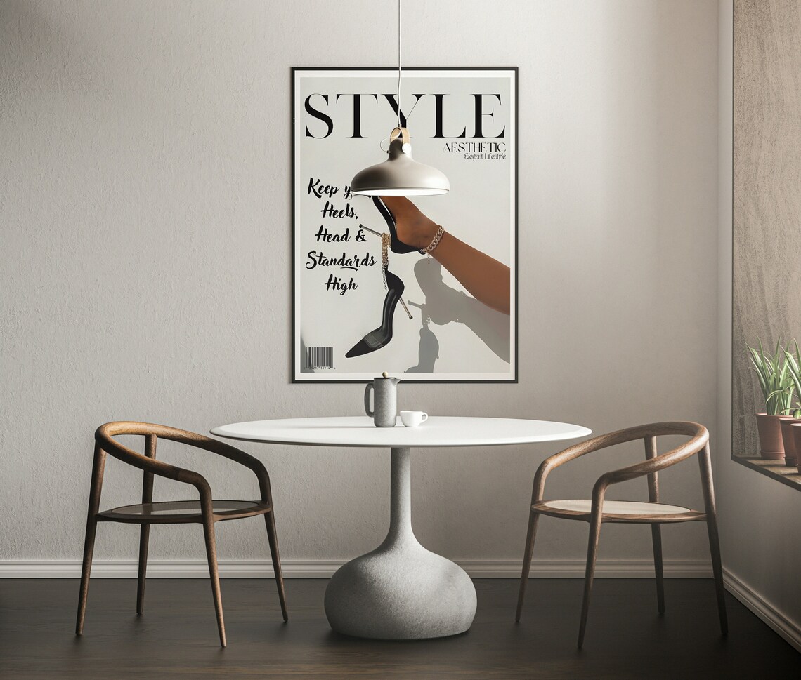 Style Magazine Poster, High Heels Poster, 70s Retro Print, Old Money ...