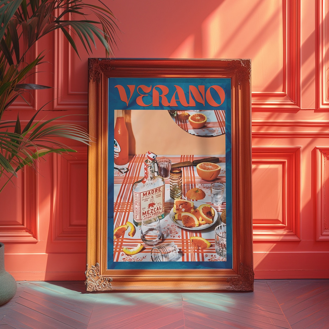 Verano Tequila Poster: 70s Retro Kitchen Wall Art (digital Download) - Etsy