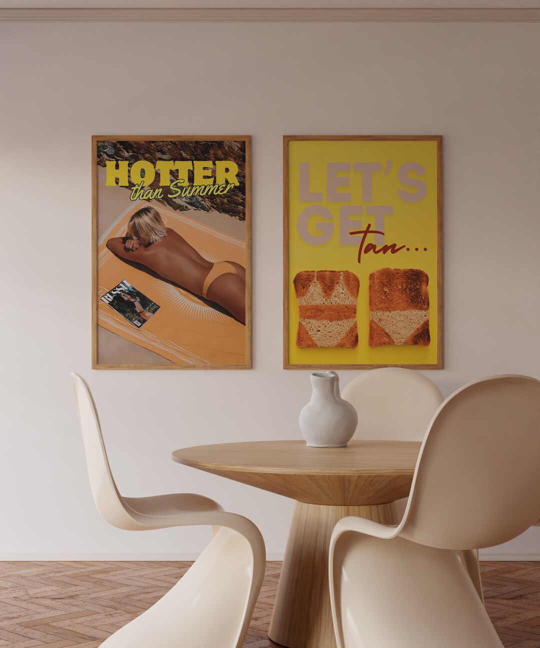 Print Set of 2, Lets Get Tan Poster, Hotter Than Summer Poster ...