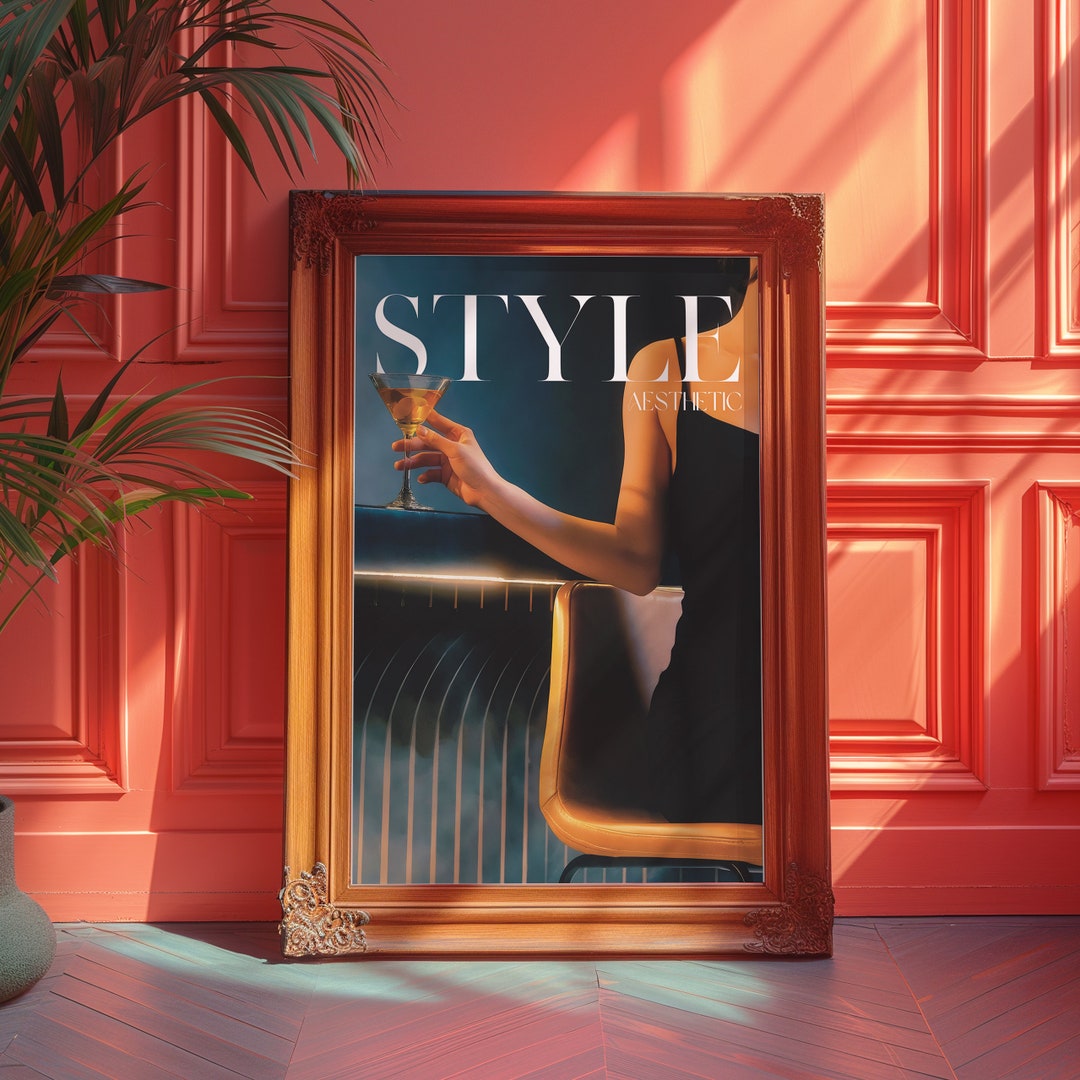 Style Magazine Poster: Elegant Woman With Champagne (digital Download ...