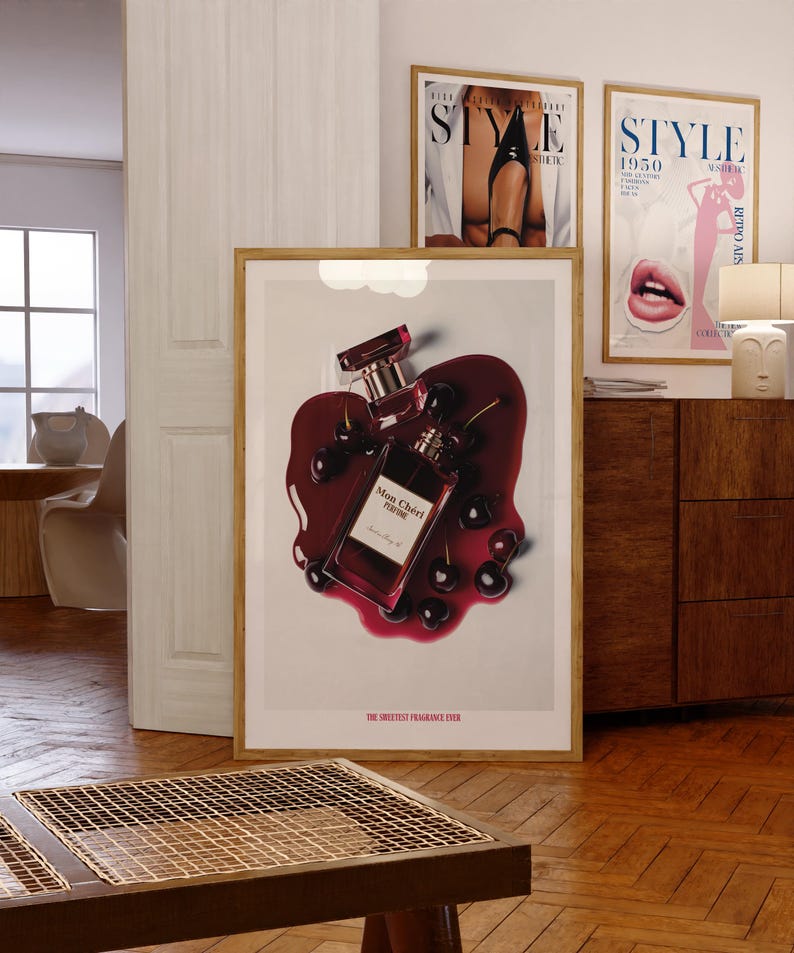 Sweet as Cherry Pie Poster, Retro Wall Art, Perfume Wall Art, Cherry ...