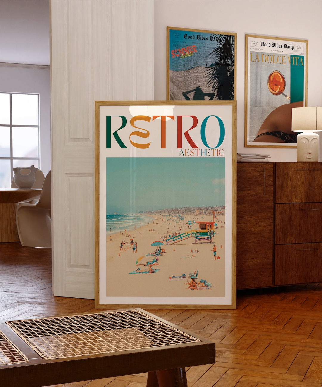 Retro Aesthetic, Beach Poster, 70s Wall Art, Retro Wall Art ...