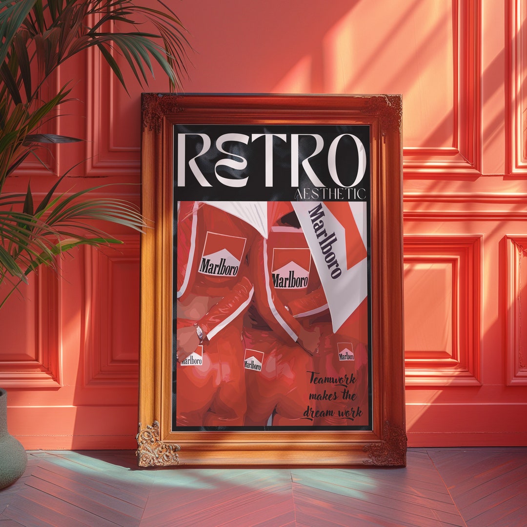 Retro Aesthetic, 70s Wall Art, Retro Wall Art, Formula 1, Marlboro ...