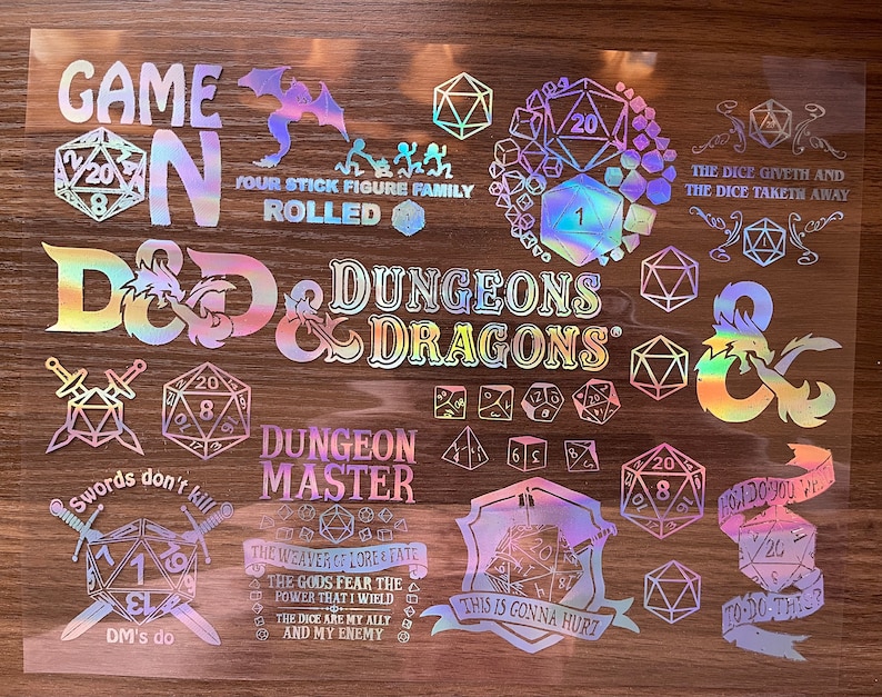 Dungeons and Dragons Foil Sheet 8.5x11 for Resin Art Supplies - Etsy