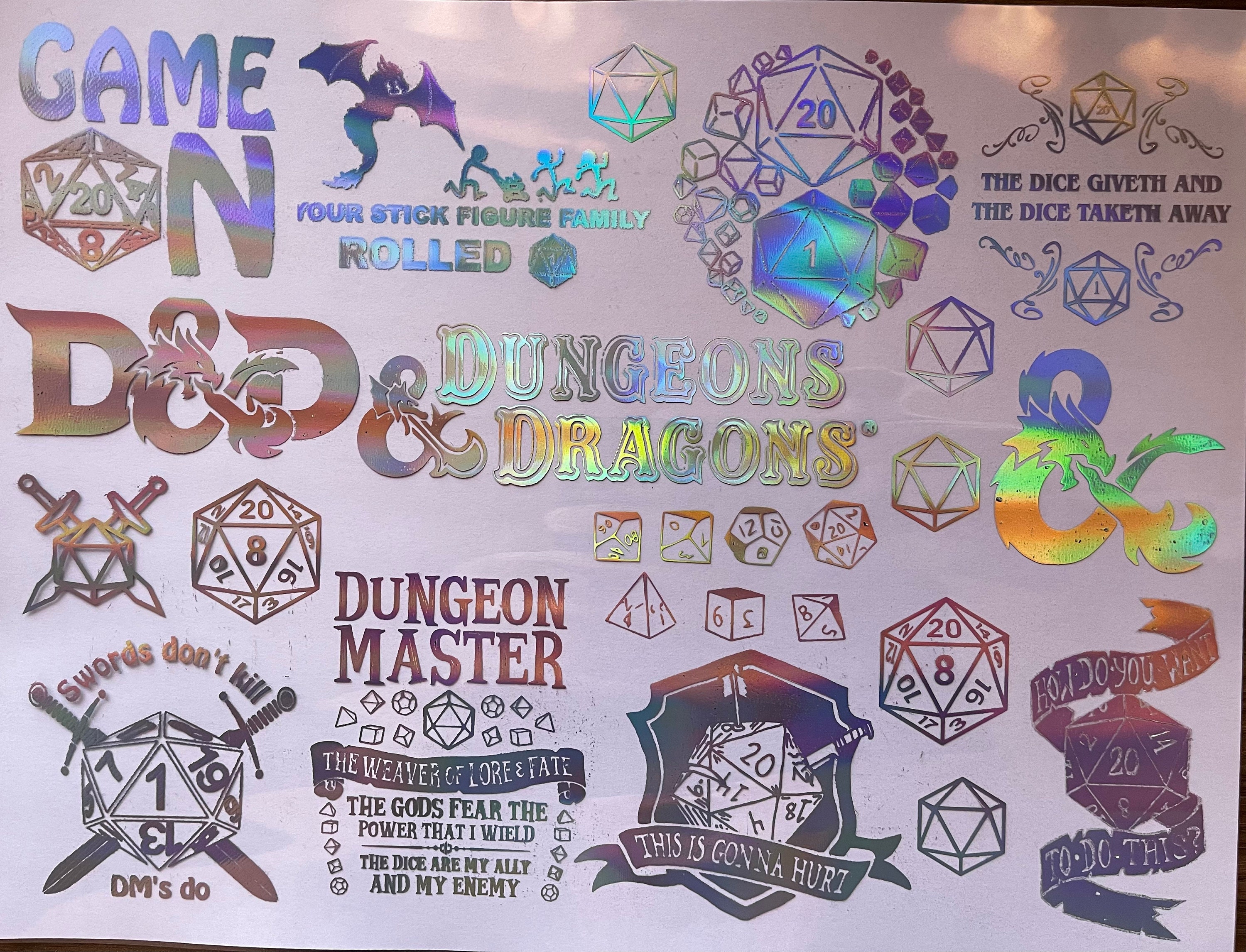 Dungeons and Dragons Foil Sheet 8.5x11 for Resin Art Supplies - Etsy