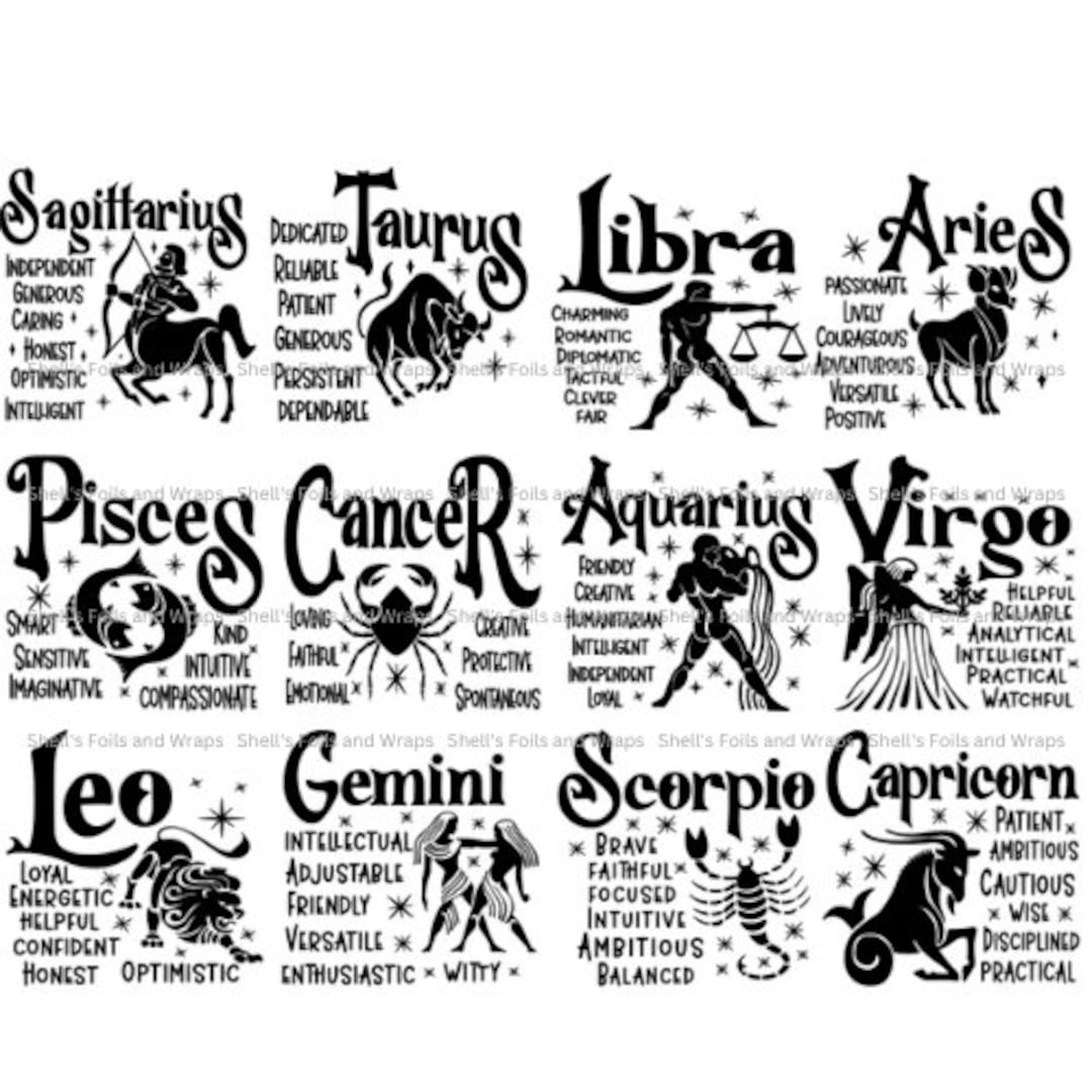 Zodiac Signs With Wording Foil Sheet 8.5x11 for Resin Art Supplies - Etsy