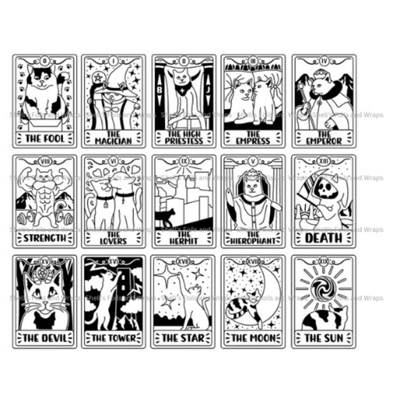 Cat Tarot Foil Sheet 8.5x11 for Resin Art Supplies - Etsy